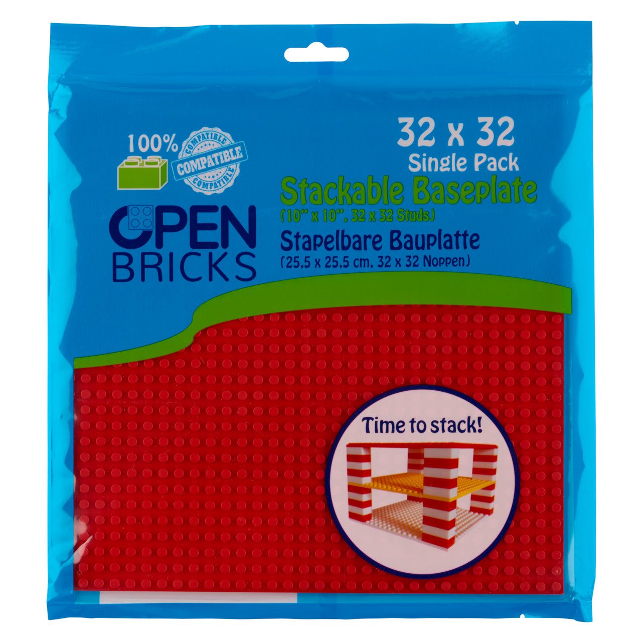 OpenBricks Bauplatte 32 x 32 Single/Duo Pack rot sichern – Open Brick Source