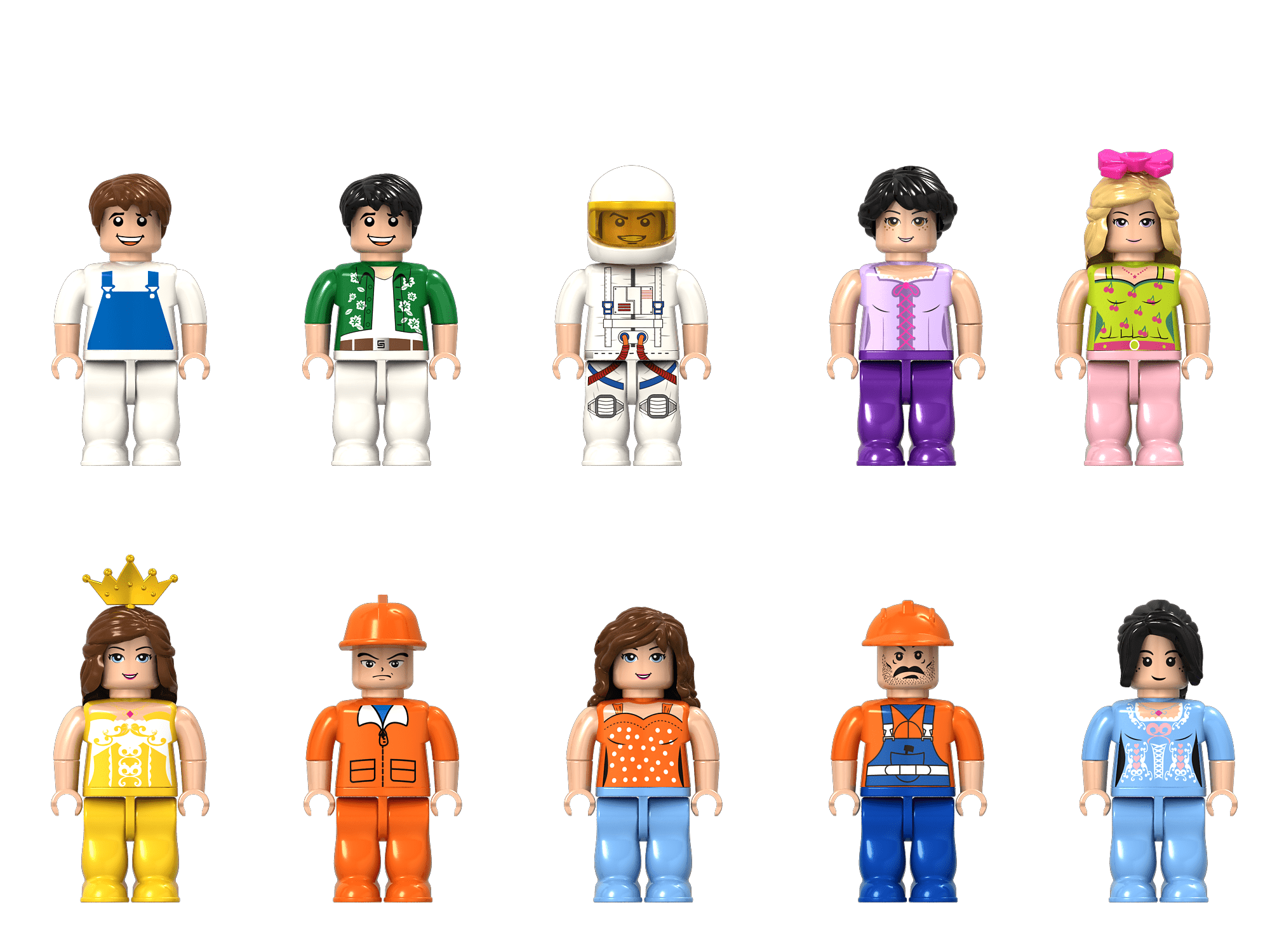 OPEN BRICKS - Minifiguren-Set "Berufe & mehr" (20 Minifiguren) – Open Brick Source