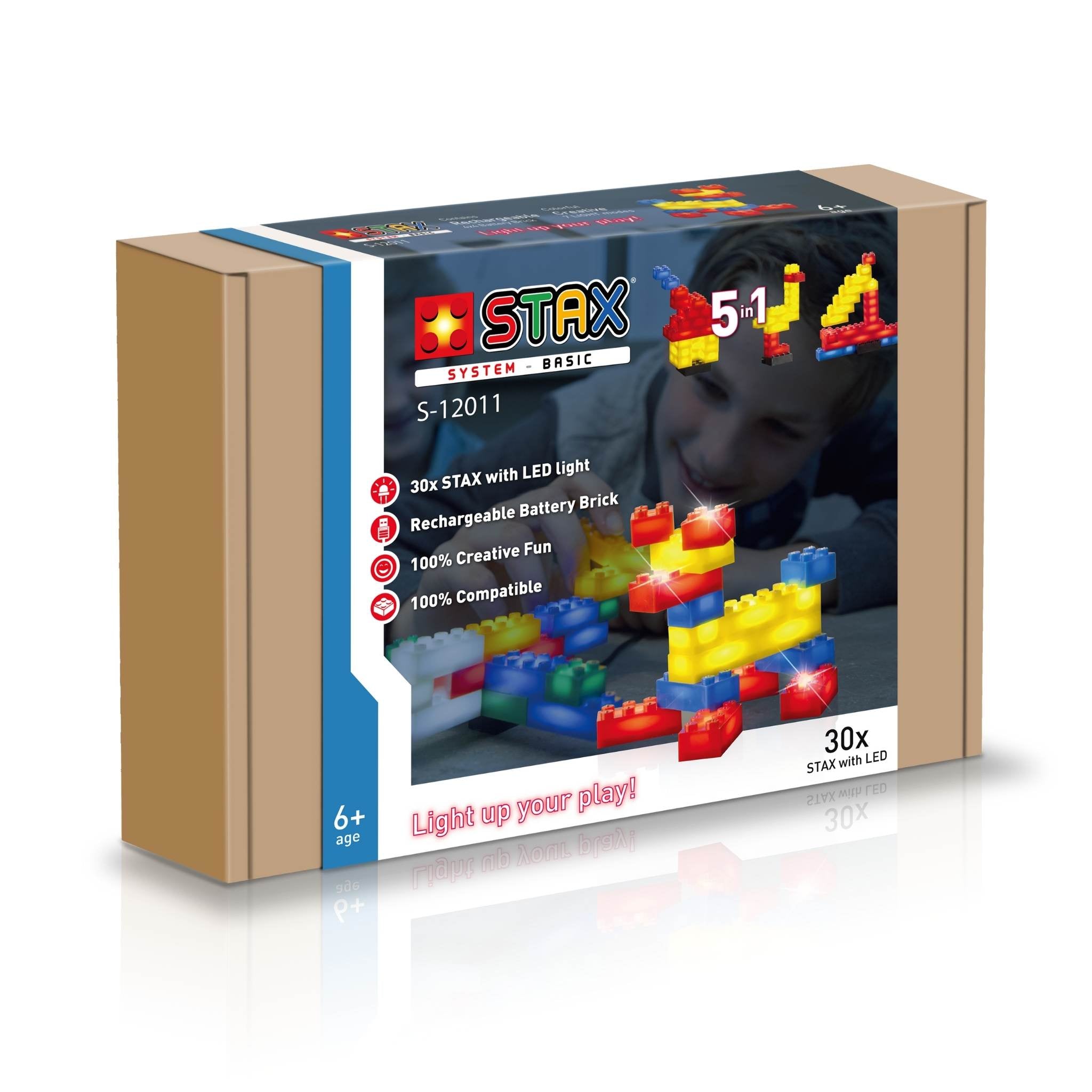 LIGHT STAX Basic mit TRY ME (5-in-1) (mit Akku) – Open Brick Source